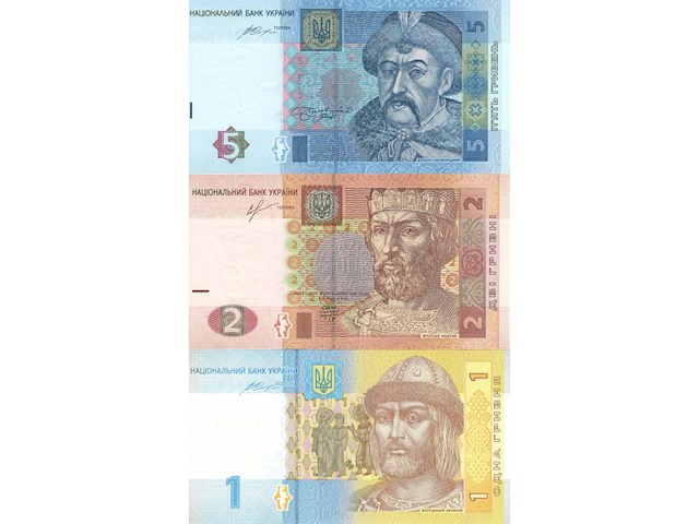 UKRAINA Ukrajina 1, 2 i 5 Hryvni 2013/2015 UNC