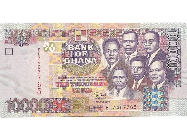 Ghana 10.000 cedis 2003. UNC