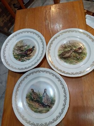Limoges (Limož) Porcelan - Set od 3 lovačka tanjir