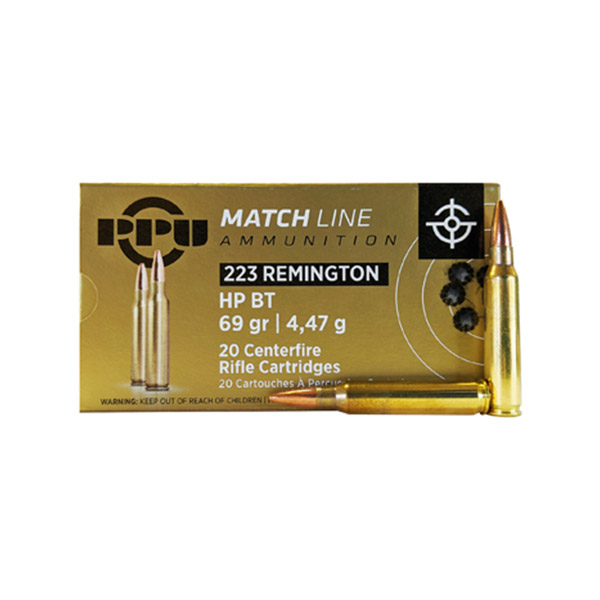 Karabinski metak PPU 223 Rem HP BT 4,47g Match
