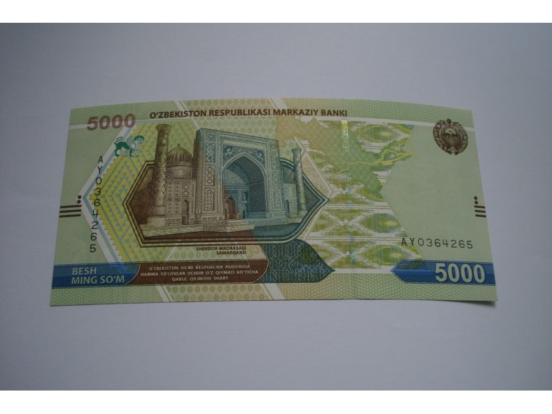 UZBEKISTAN - 5000 SOM - 2021