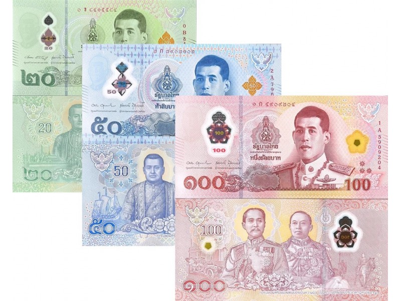 Tajland THAILAND lot 20, 50 i 100 Baht 2025 UNC, Polyme