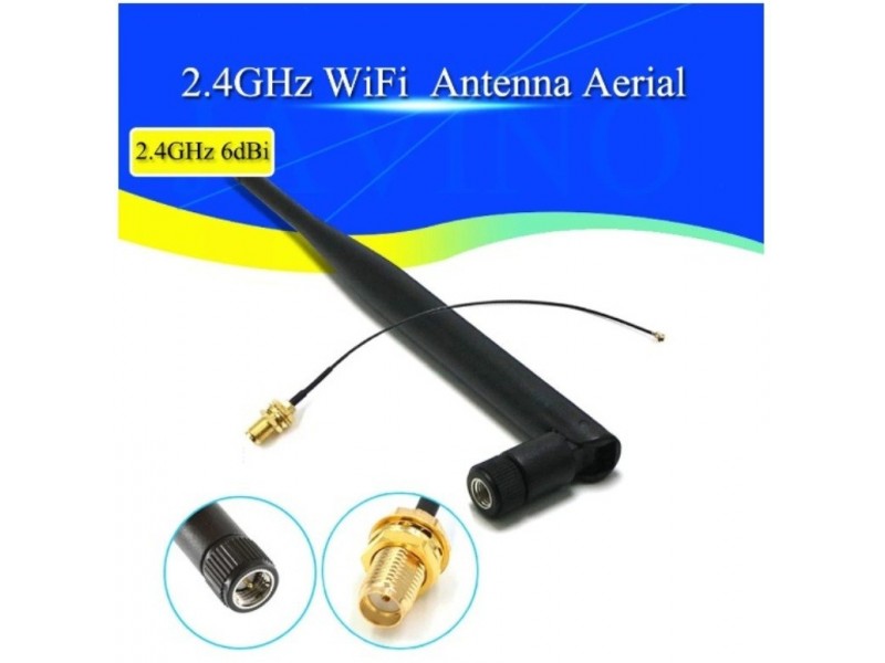 6dBi 2.4GHz Wifi Antena+17cm U.FL IPX Pigtail kabl