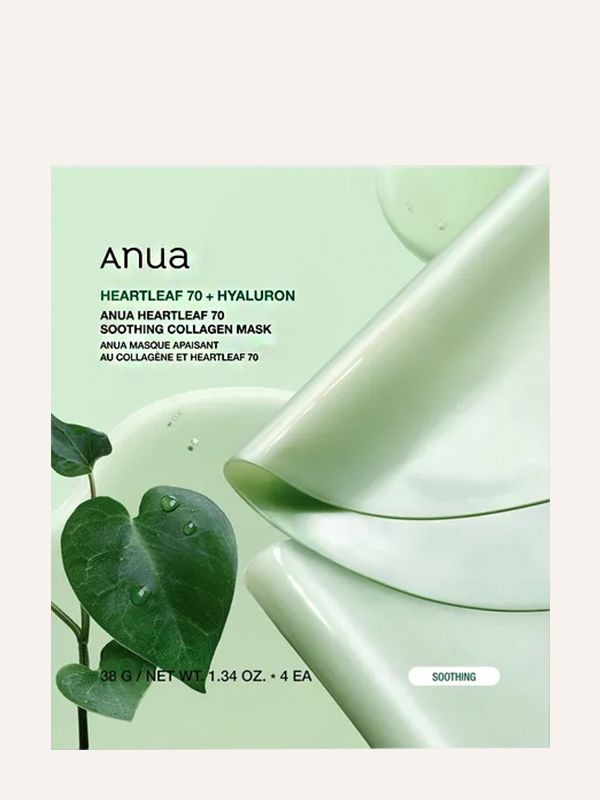 Anua Heartleaf 70 Soothing Collagen hidrogel Sheet maska 38 g