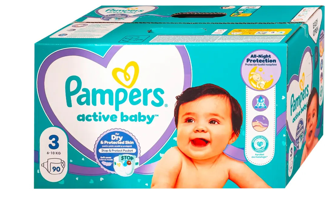 Pampers Pelene Active baby GP, S3, 6-10 kg, 90 Komada