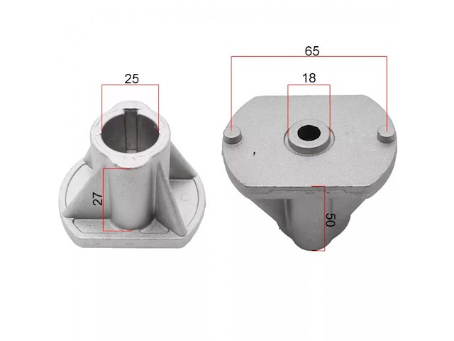 Nosač noža kosilice Castelgarden - 25x18x27x50x65 mm