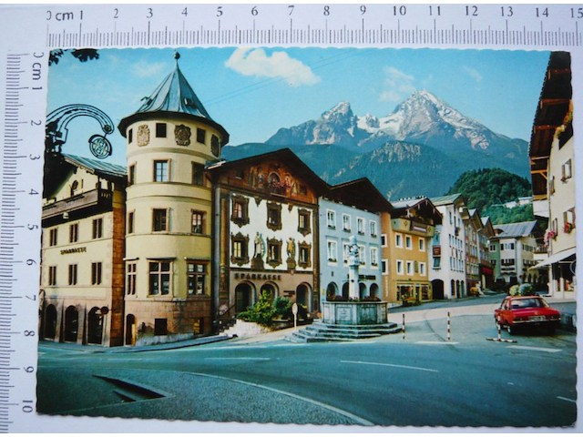 Berchtesgaden, Markplatz mit Watzmann