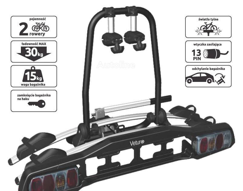 Novi Veturo Bagażnik Rowerowy Na 2 Rowery Odchylany nosač za bicikl