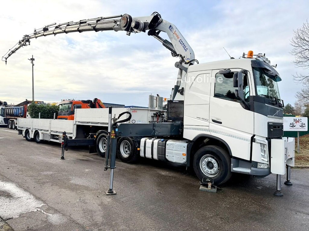 Volvo FH 460 6X4 + CRANE COPMA 530.7 + FlY-JIB 3 + A&C NOYENS LOWLOADE tegljač