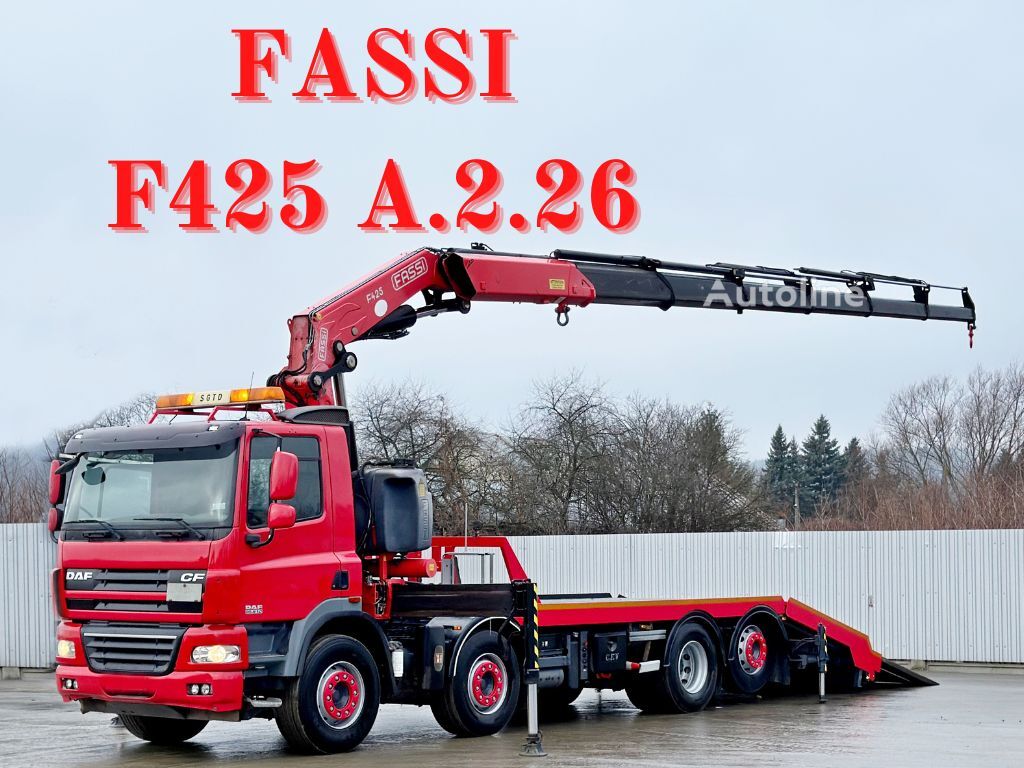 DAF 85.510*ABSCHLEPPWAGEN 8,00m+ FASSI F4 A.2.26 kamion s ravnom platformom