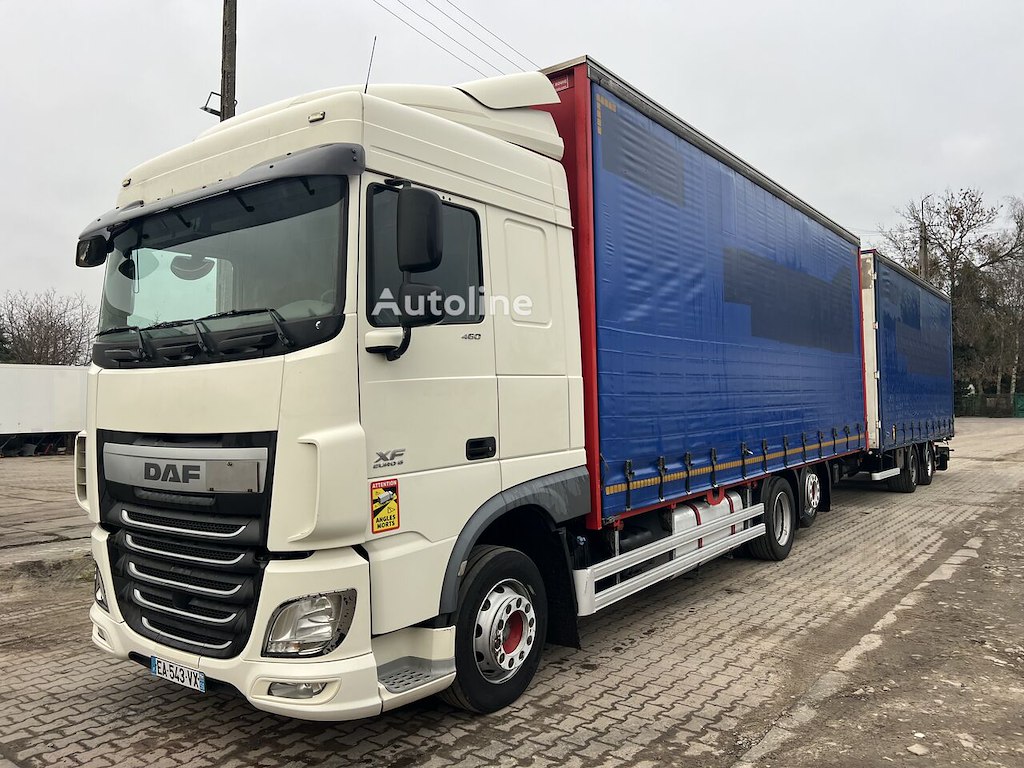 DAF XF106.460 kamion sa klizna zavesa cerada + prikolica sa kliznom ceradom