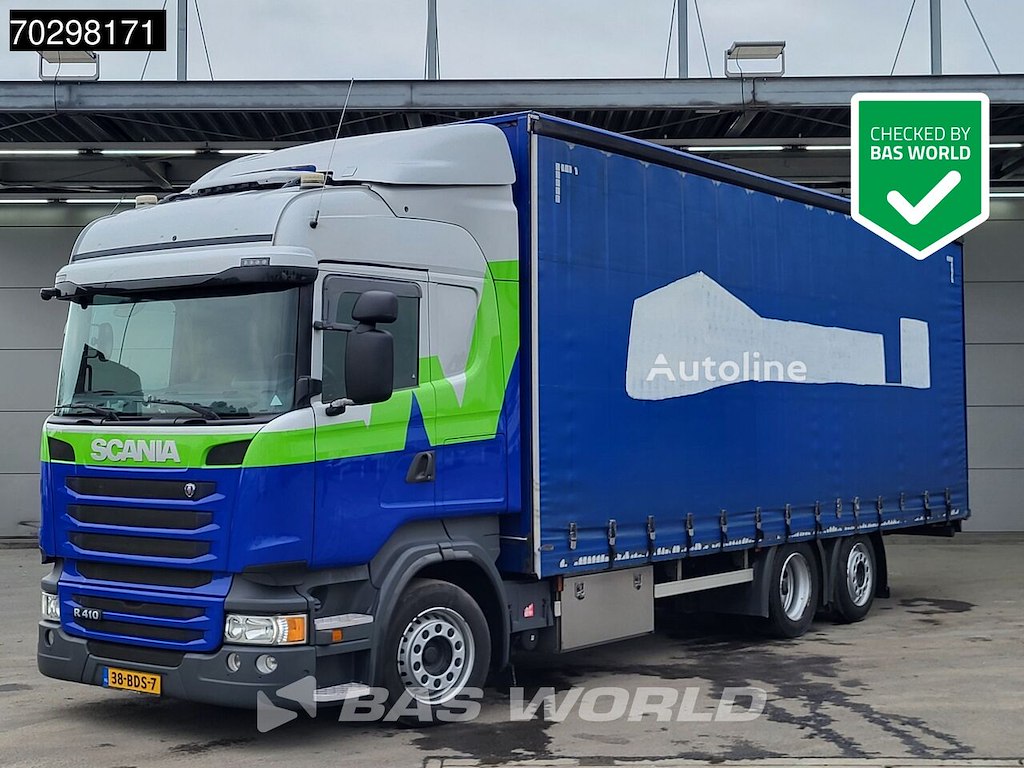 Scania R410 R 6X2 NL-Truck Curtainsider Lift+steering axle Automatic Eu kamion sa klizna zavesa cerada