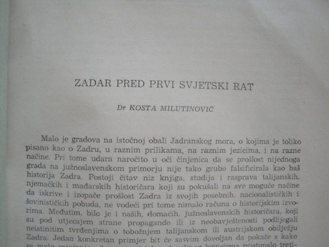 Kosta Milutinovic - Zadar pred Prvi svetski rat