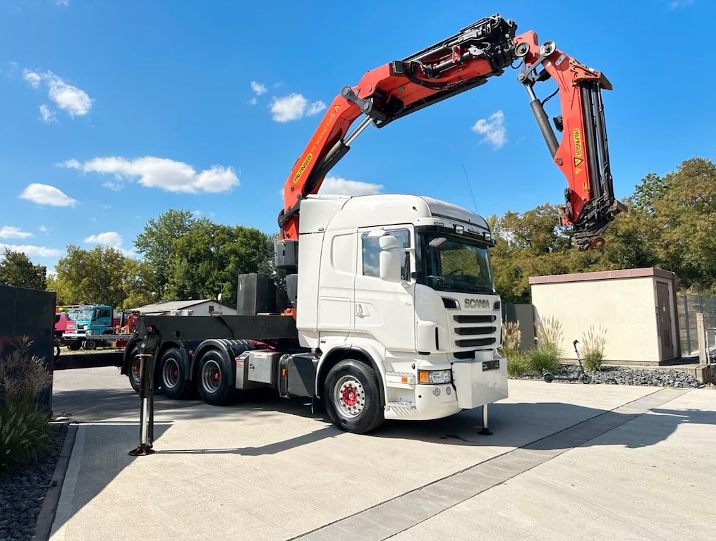 Scania R730 V8 8x4 Crane Palfinger PK 50002 + JIB + Winch tegljač