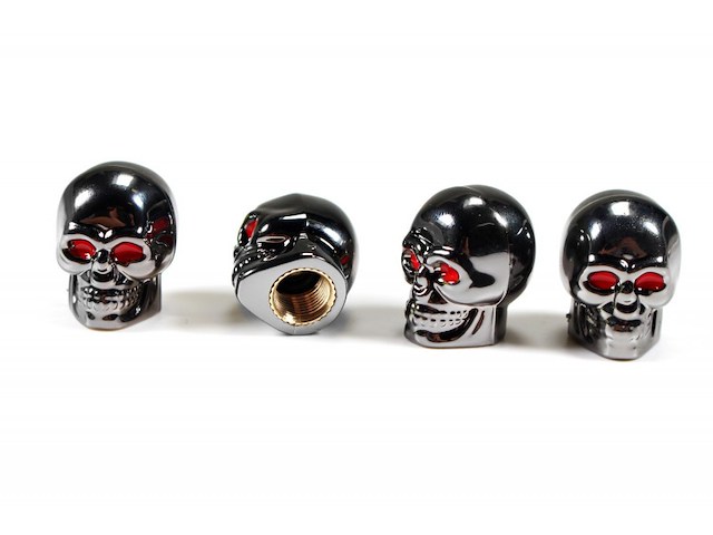 Sive kapice za ventile - Red Eyes Skull