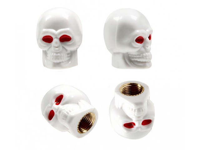 Bele kapice za ventile - Red Eyes Skull