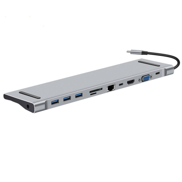 Type C HUB 11u1 4K-HDMI VGA USB-C PD SD/TF US
