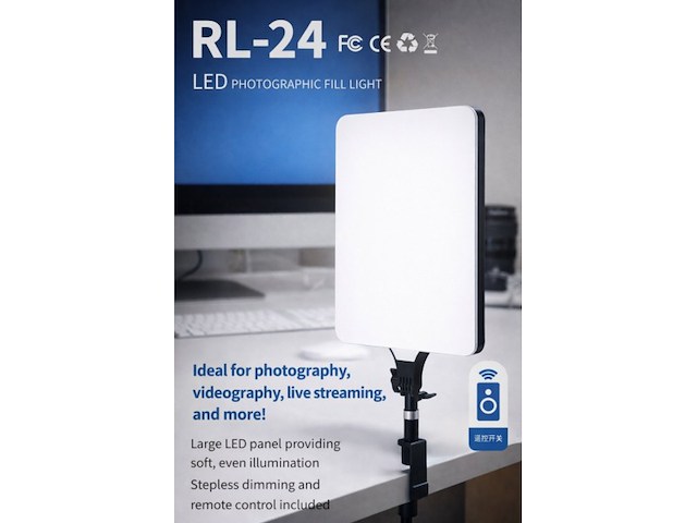 LED panel lampa RL-24 – foto i video svetlo