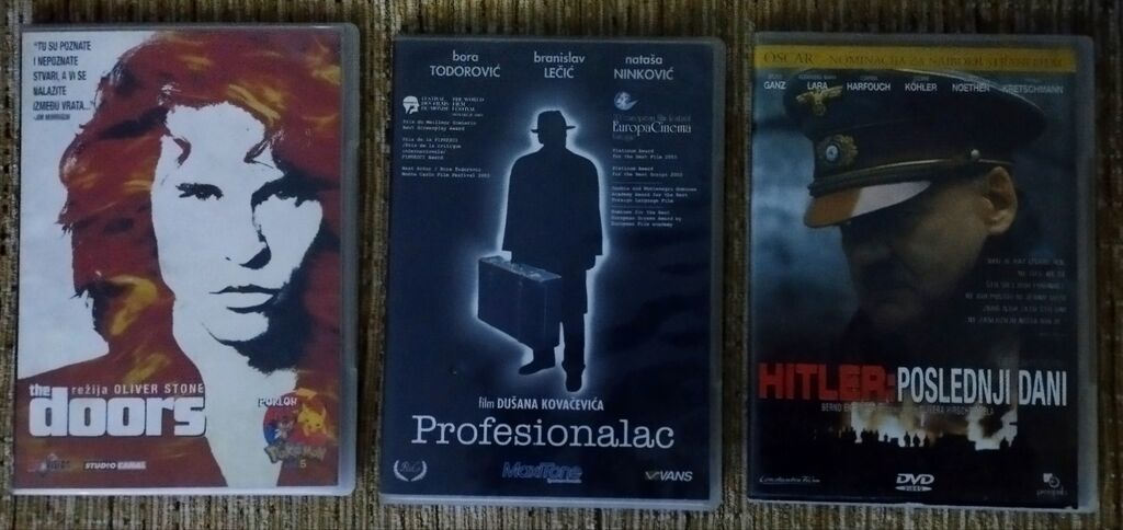DVD lot 3 filma The Doors + Profesionalac + Hitler Poslednji dani -