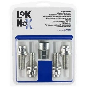 Locknox Set sigurnosnih šrafova za točak automobila, M12x1.25, Ključ 17 / 19