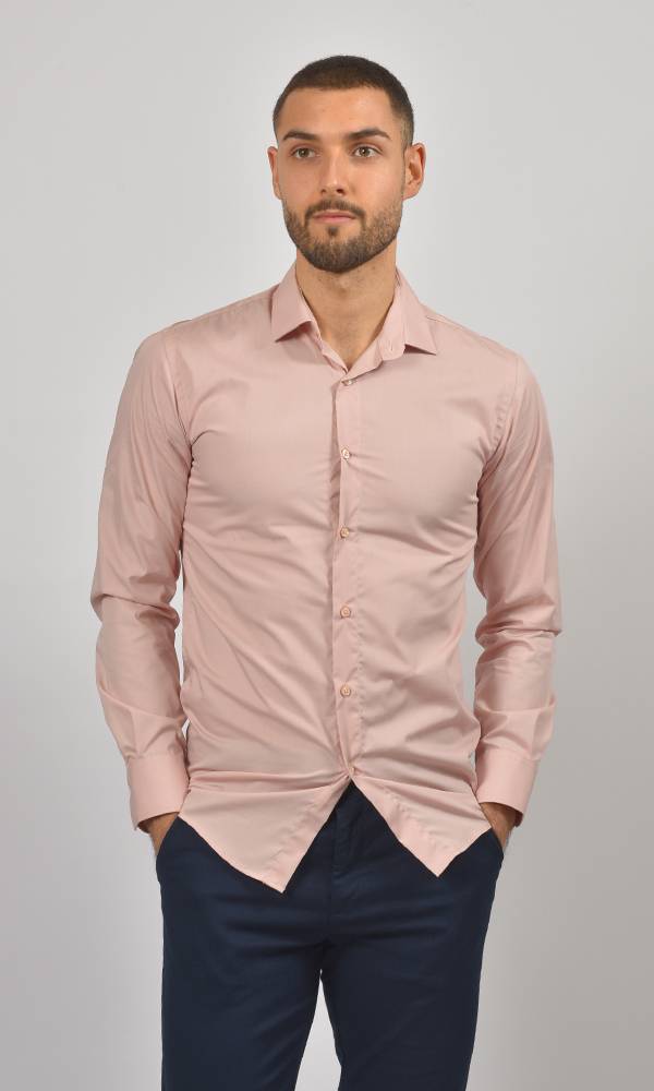 Muška SLIM FIT košulja - PUDER ROZE