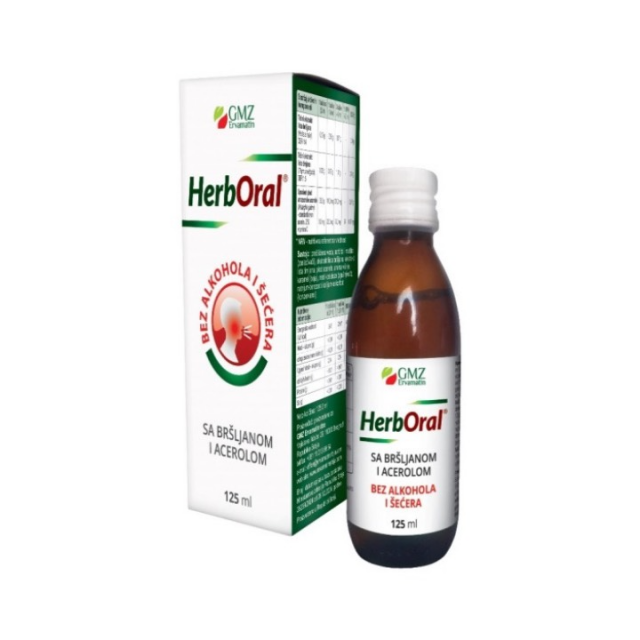 HERBORAL sirup sa bršljanom i acerolom bez šećera i alkohola, 125ml
