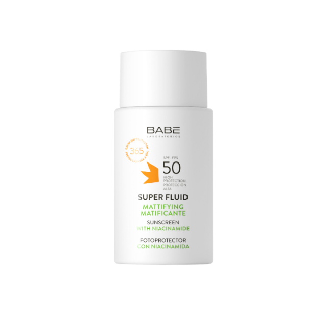 BABE SUNSCREEN FACIAL MATTIFYING SUPER FLUID SPF50, matirajući fluid za zaštitu od sunca, 50ml