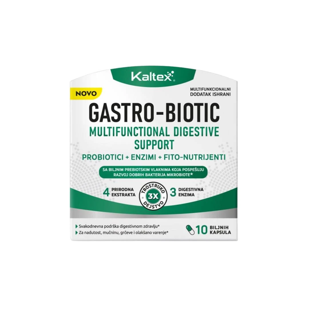 Kaltex GASTRO-BIOTIC 10 Biljnih Kapsula za Olakšano Varenje; Nadutost, Mučnina; Grčevi u Stomaku