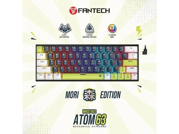Fantech Mehanička tastatura Gaming MK874V2 RGB Atom 63 Mori