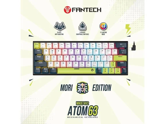 Fantech Mehanička tastatura Gaming MK874V2 RGB Atom 63 Mori