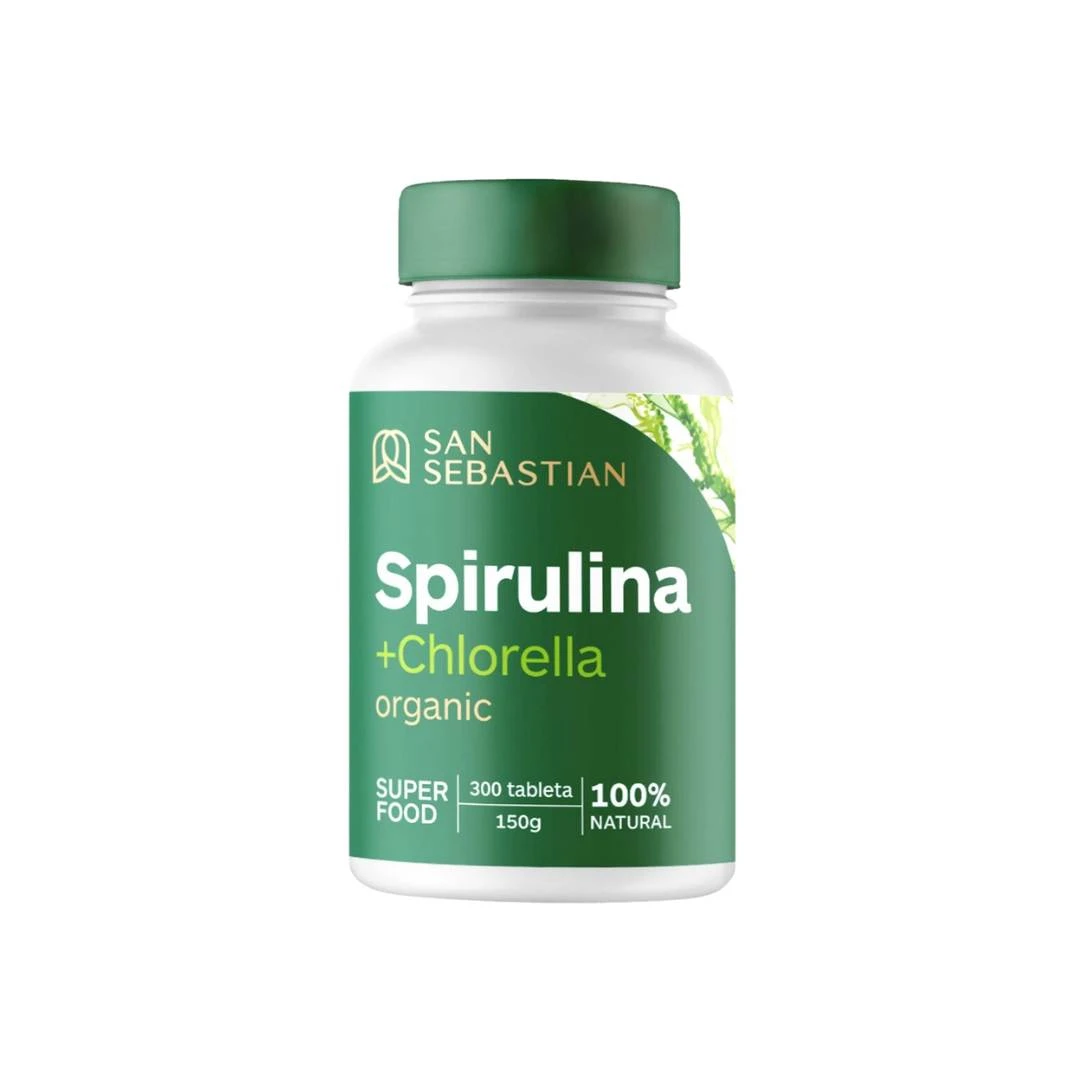 SAN SEBASTIAN Spirulina+Chlorella Organic 300 Tableta
