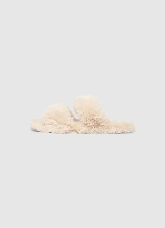 FUR-EFFECT SLIPPERS NUDE