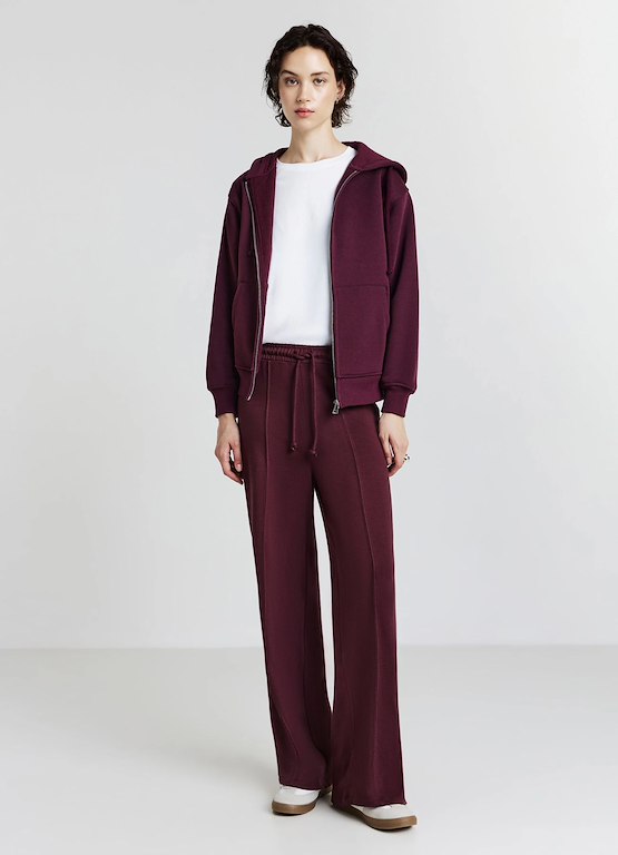 PALAZZO JOGGING TROUSERS BORDO