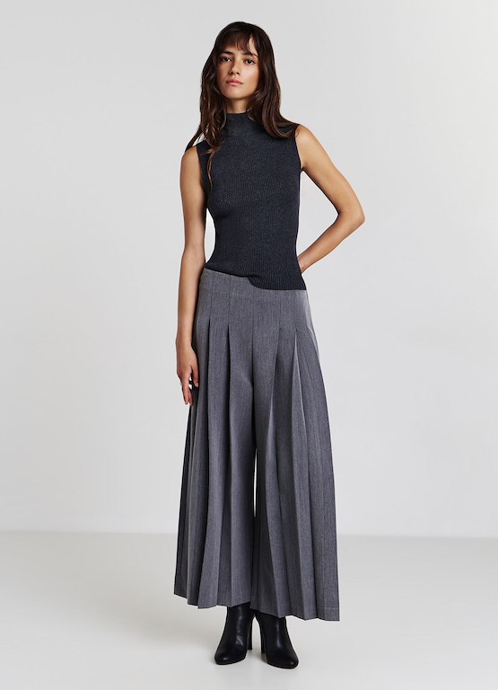 PLEATED CULOTTE TROUSERS SIVA MELANŽ