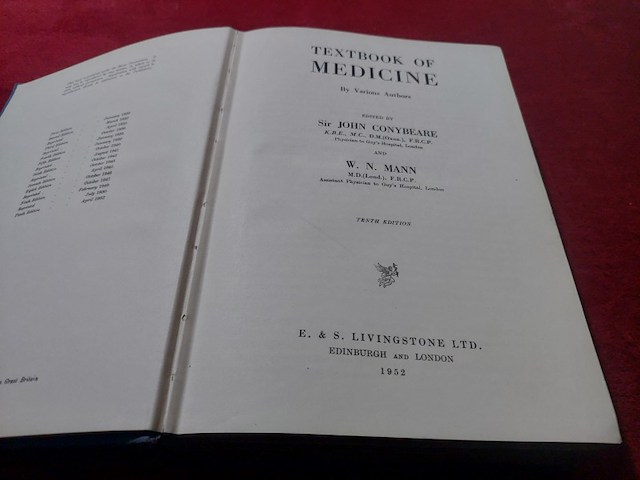 Textbook of medicine John Conybeare