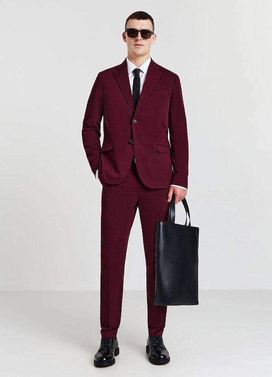 REGULAR FIT TROUSERS BORDO