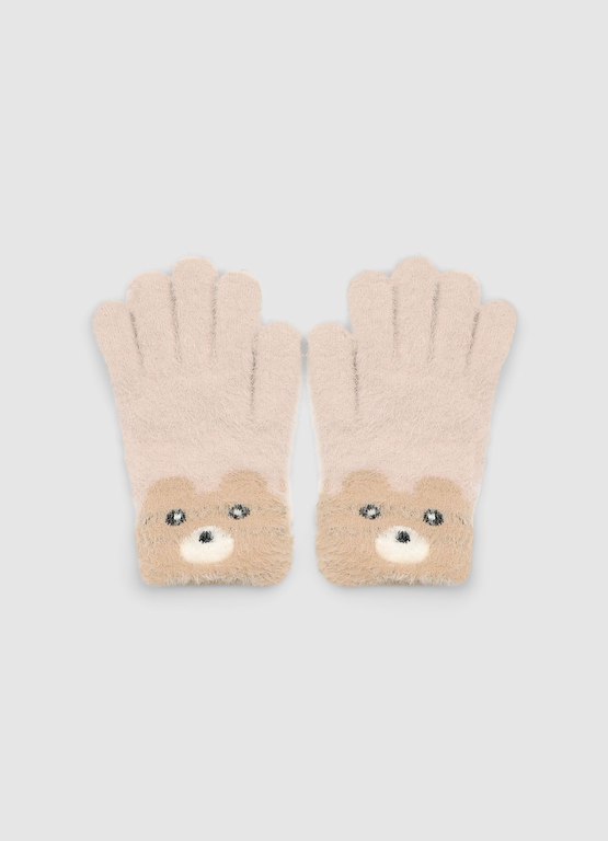 GLOVES WITH TEDDY BEAR MOTIF KEKS
