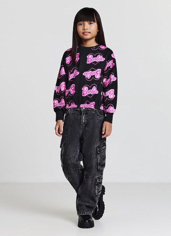 BARBIE PRINT SWEATSHIRT VAR CRNA ULTRABLACK