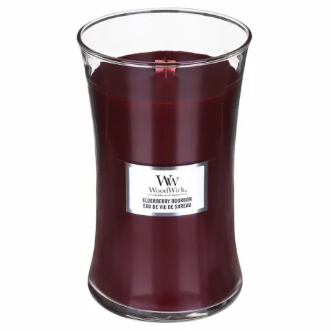 Elderberry Bourbon L Wood Wick mirisna sveća (burbon, hrastovina, konjak, karanfilić)