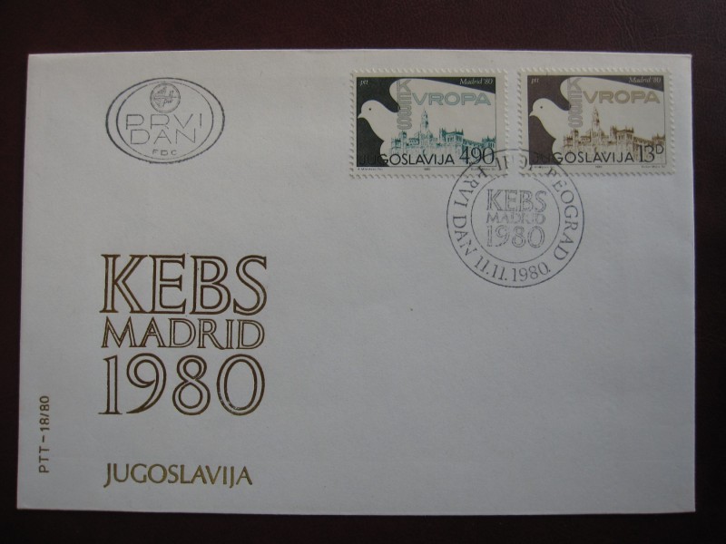 F D C JUGOSLAVIJA 1980 KEBS