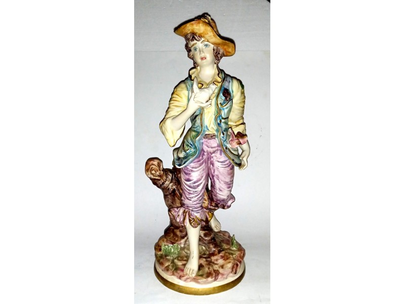 FIGURA - BISKVIT PORCELAN CAPO di MONTE, ITALY 46cm