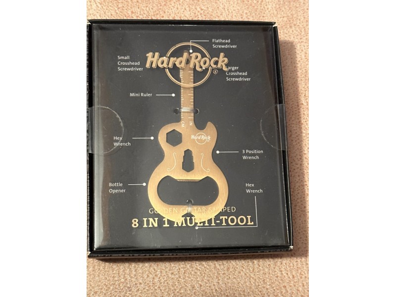 Hard Rock Guitar 8 u 1 Mini alat -Privezak -Otvarač
