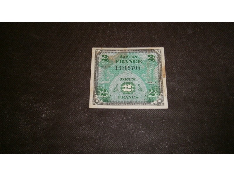 FRANCE 2 FRANCS 1944