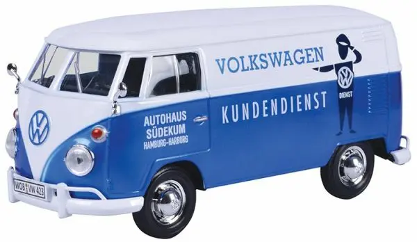 Motor Max Metalni model kombija Volkswagen, 1:24, Plavo-beli