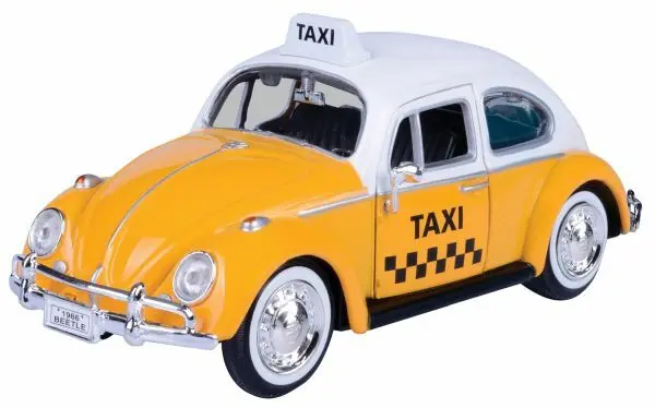 Motor Max Metalni model automobila Volkswagen Classic Beetle taxi 1966, 1:24, Žuti