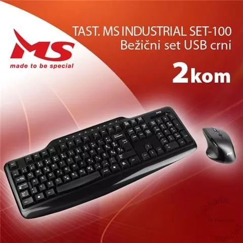KOMPLET BEŽIČNA MS NET 100 TASTATURA SR SLOVA + USB BEŽIČNI MIŠ GARANCIJA 12 MESECI