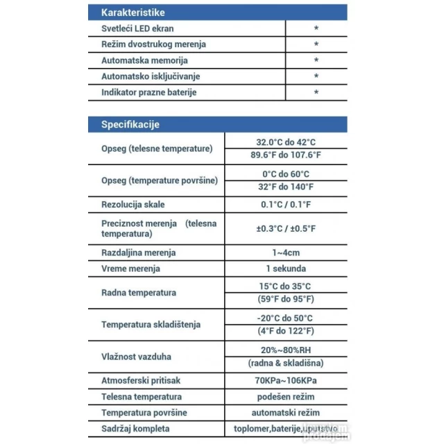 Geratherm Beskontaktni Infracrveni Termometar Dt-8807S