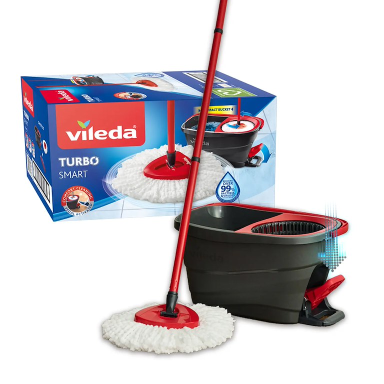 Vileda Set za brisanje podova Turbo Smart Mop, Mop i Kanta