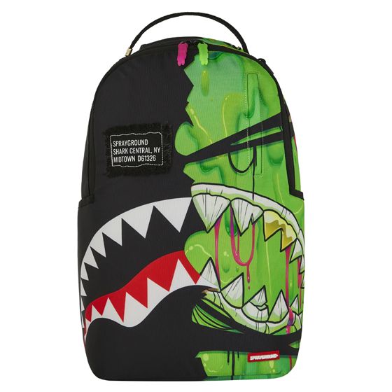 HALLOWEEN SHARK CENTRAL DRIPPY SPLIT BACKPACK 'BLACK/GREEN'