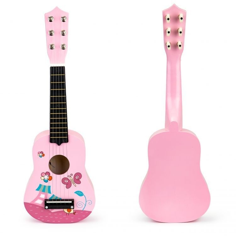 ECO TOYS Drvena gitara za decu sa metalnim žicama pink FO18 P / MF019AID: EK000798045
